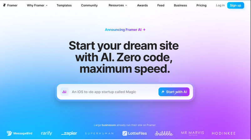 UI/UX Designer for Landing page Redesign -Framer clone | Freelance Yard